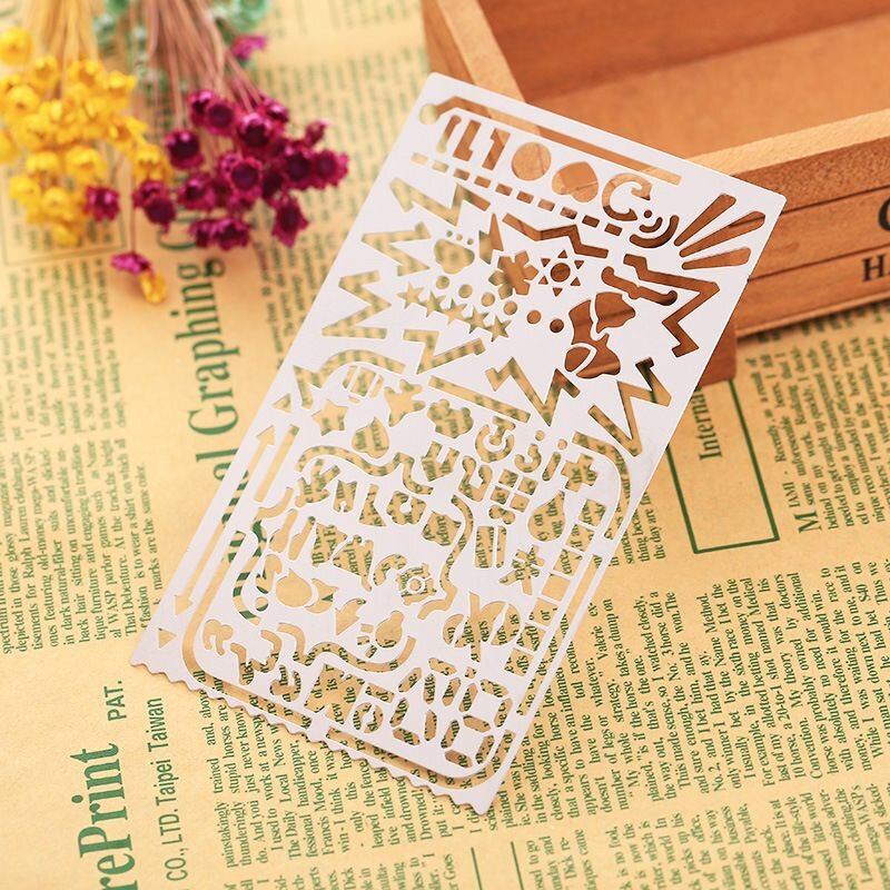 Многофункциональная перфорированная линейка для журналов, металлический шаблон для черчения, перфорированная линейка из нержавеющей стали для DIY.