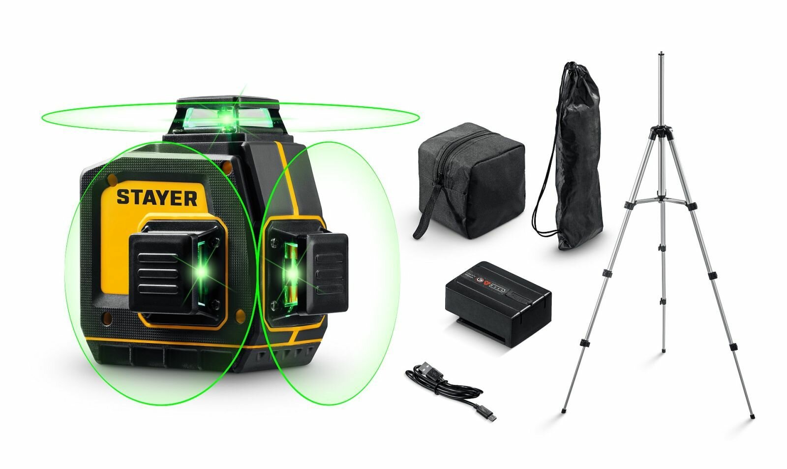 Нивелир лазерный STAYER дальность 50 м, точность +/ 0.5 мм/м, со Штативом