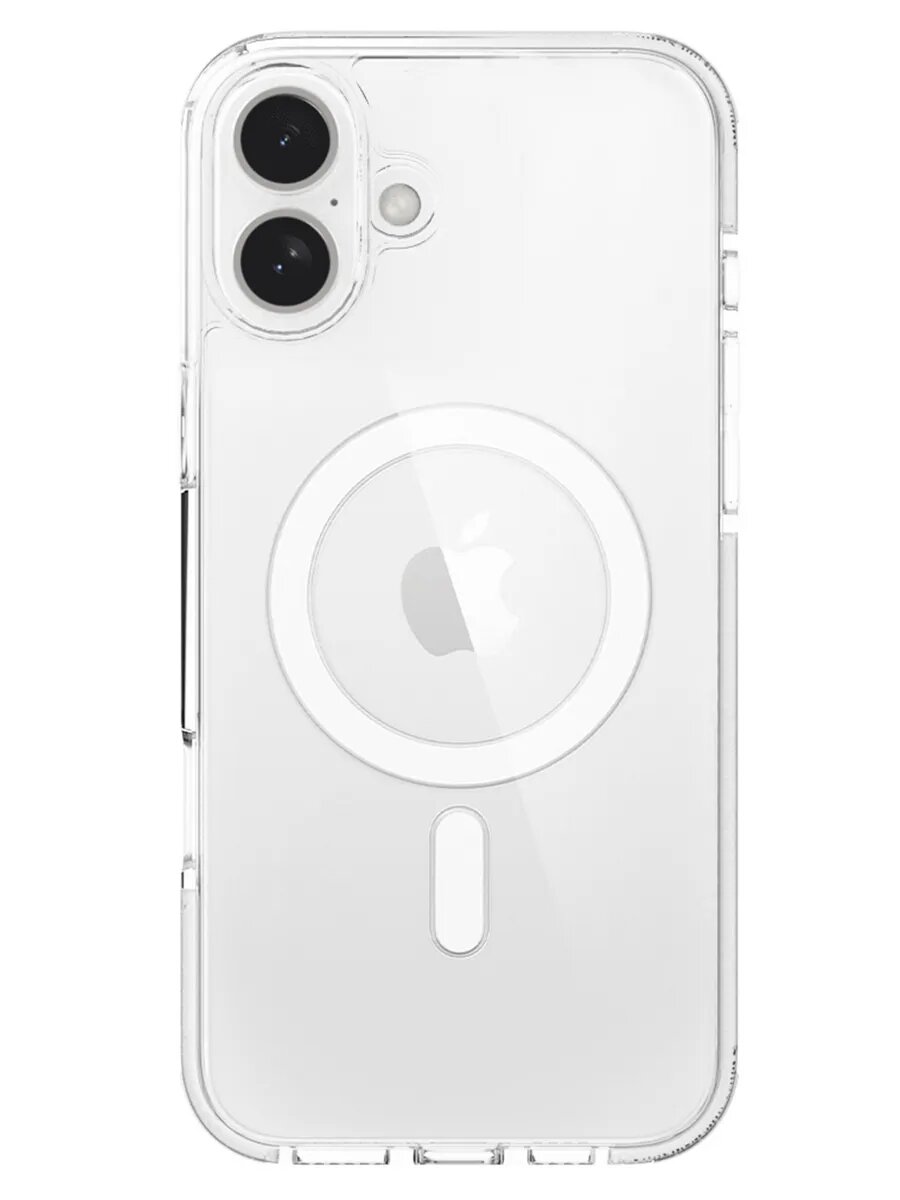 Чехол, для iPhone 16 Plus, с поддержкой MаgSafe, прозрачный, силиконовый