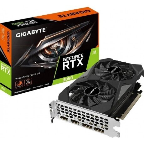 Видеокарта Gigabyte RTX3050 WINDFORCE OC V2 6GB GDDR6 96bit 2xDP 2xHDMI 2FAN RTL