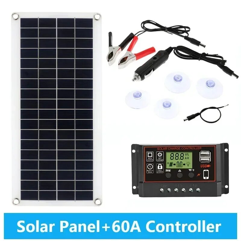 Складная гибкая солнечная панель 20-1000Вт 12В With 60A Controller