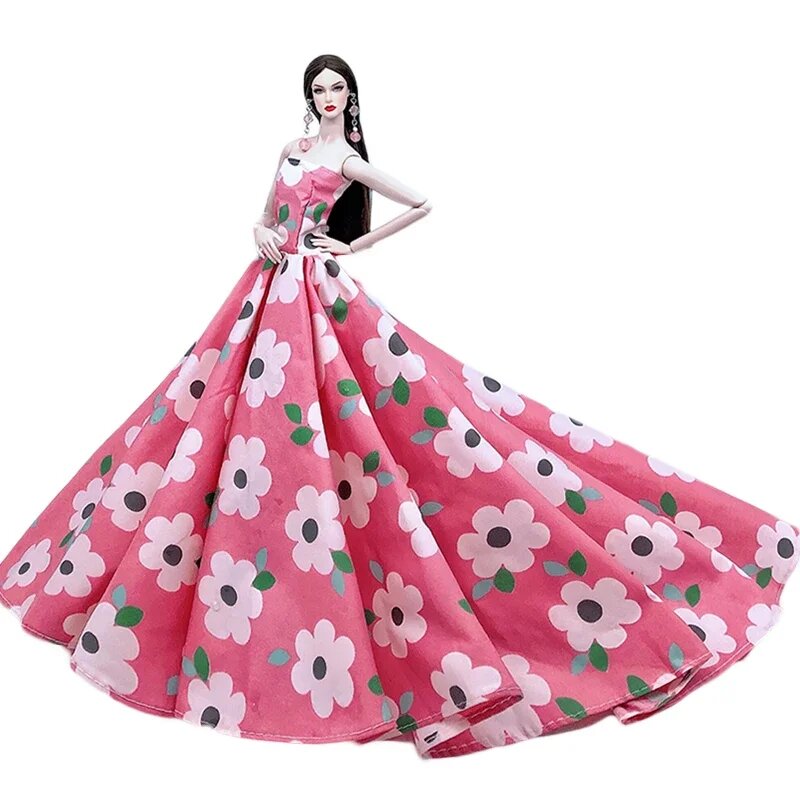 Розовое платье для куклы Барби, dress7