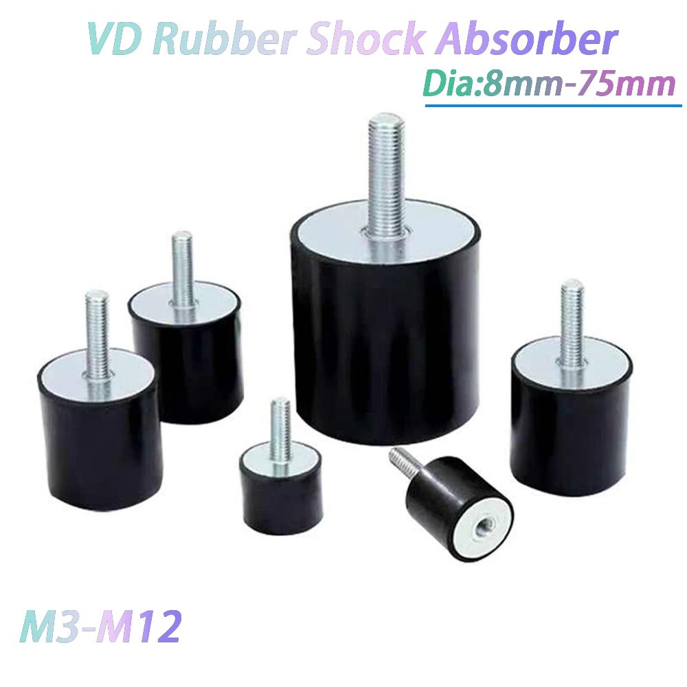 1-4 шт. резиновых виброизоляторов VD-типа с резьбой M3-M12 (штекер-гнездо) для M10x27-50x50mm, 1Pcs
