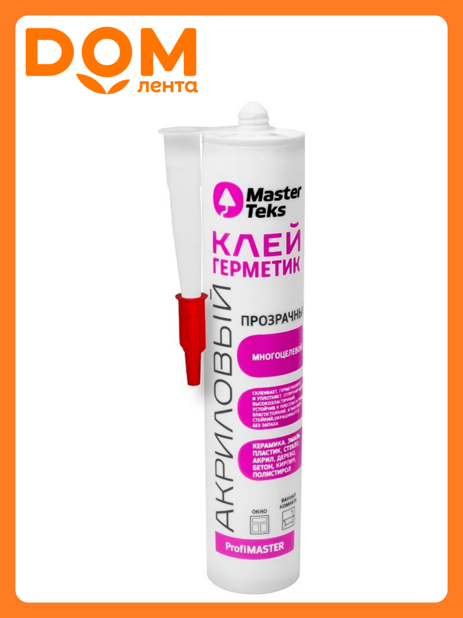 MasterTeks PM клей-герметик акриловый многоцелевой 290 мл прозрачный