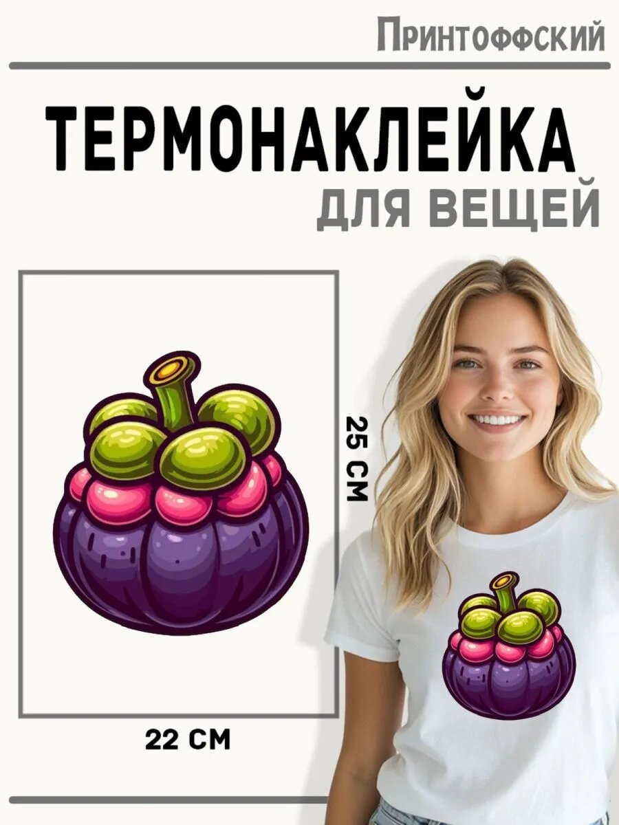 Термонаклейка для одежды и аксессуаров DTF-печать Мангостин — фото 1