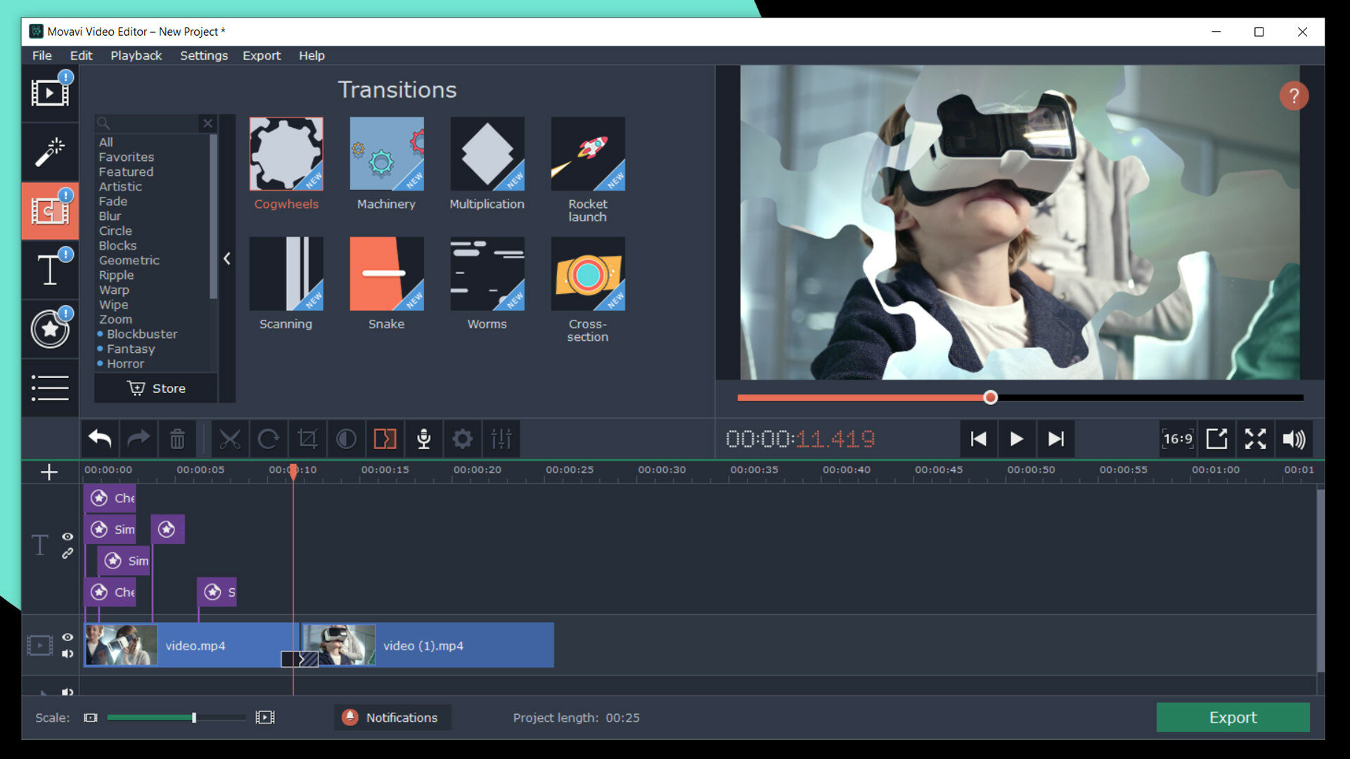 Movavi Video Editor Plus 2020 - Technology Set Effects DLC Steam Ключ