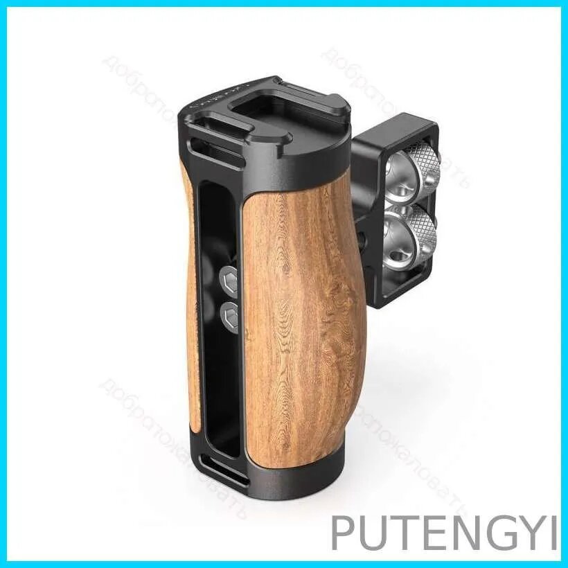 Деревянная мини-ручка SmallRig с резьбой сбоку 2913 для камер, черная