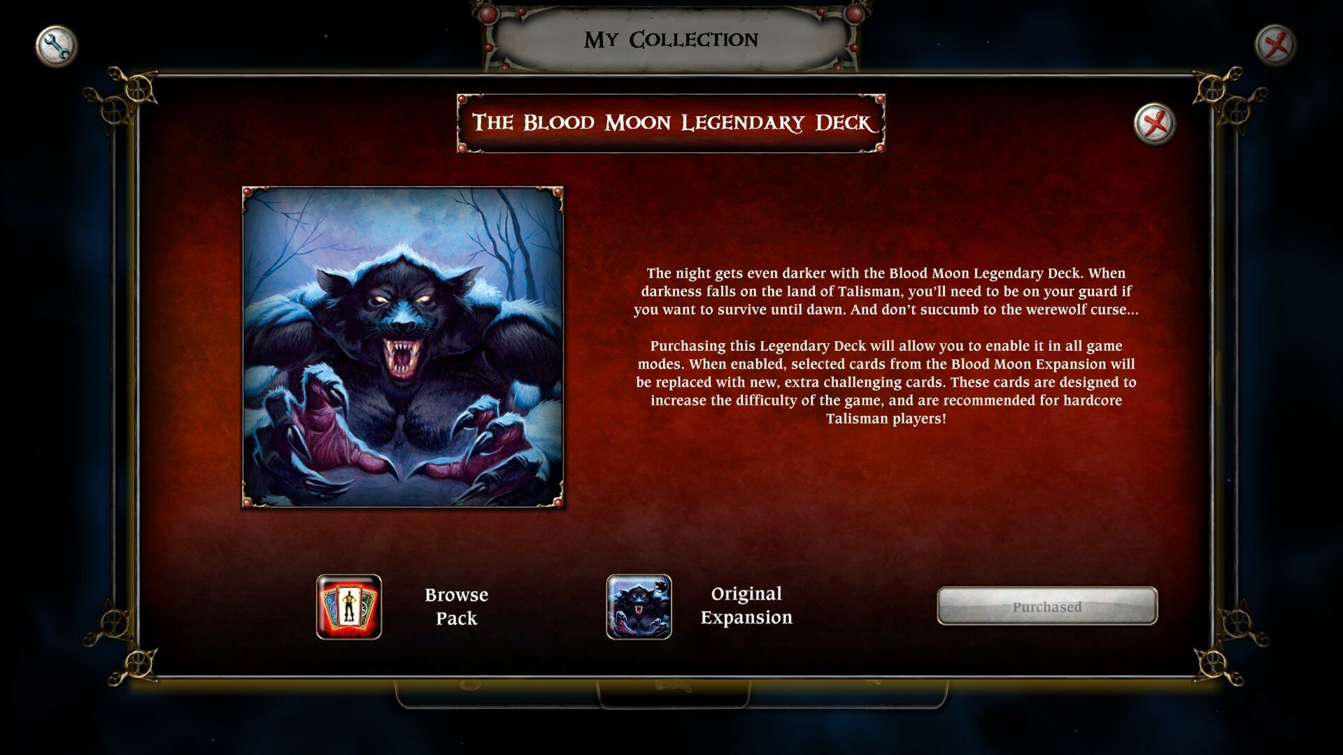 Talisman - The Blood Moon Дополнение - Legendary Deck DLC Steam Ключ