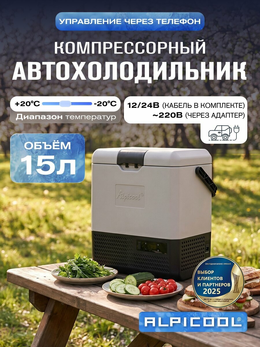 Автохолодильник компрессорный 12в 24в на 15 литров Alpicool P15