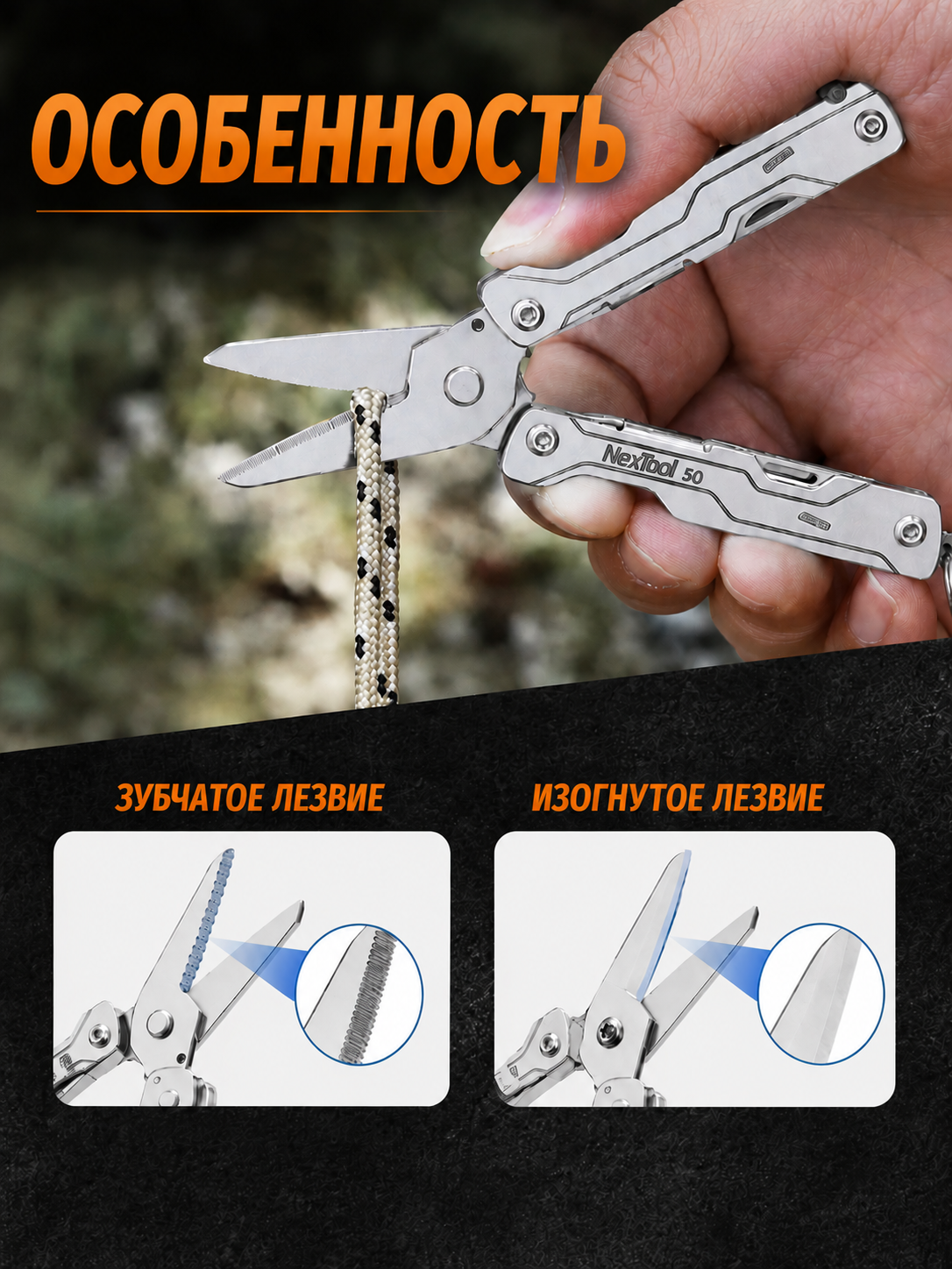 Мультитул NexTool Micro Scissors S0 NE20417 — фото 1