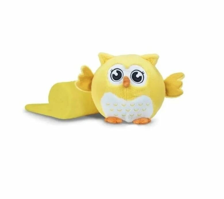 Игрушка мягкая сова, подушка с пледом, желтый