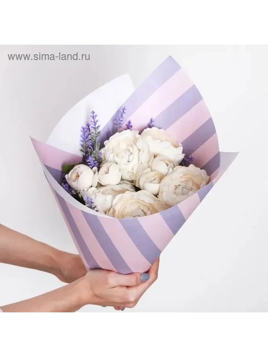 Упаковочная бумага с полосками для цветов