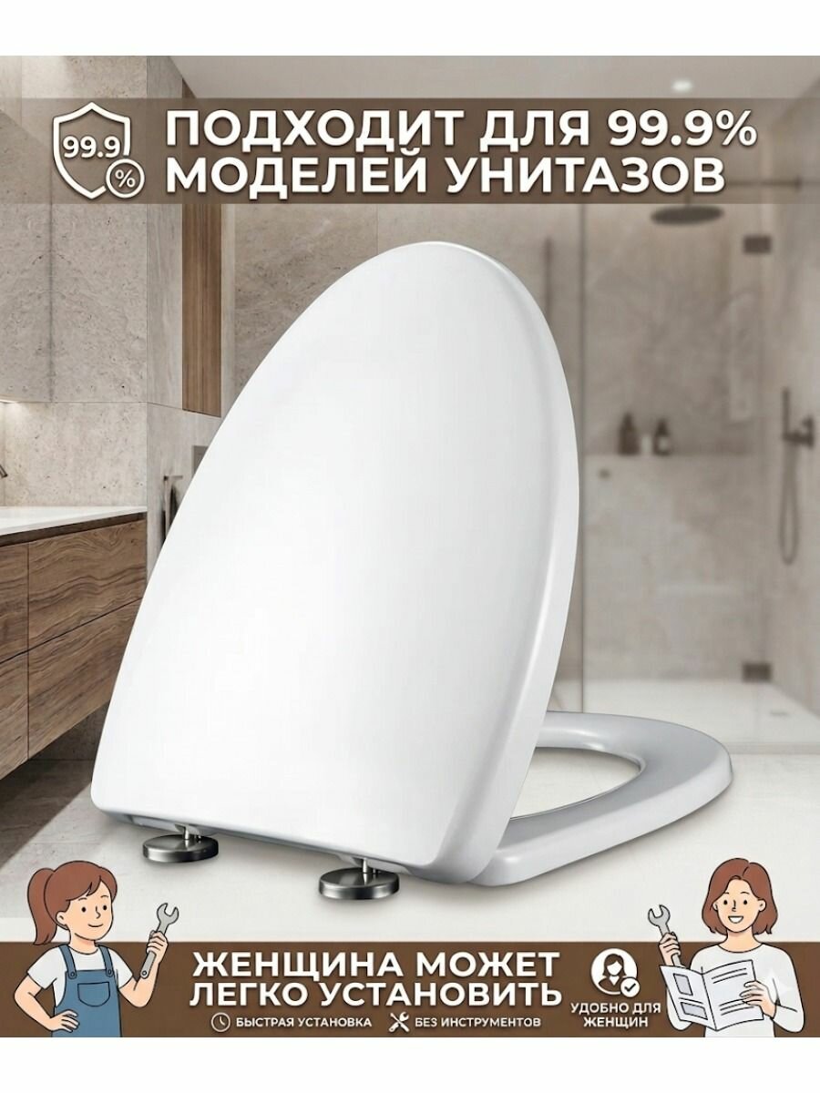 Сиденье для унитаза с микролифтом из дюропласта, совместимое с GROHE, быстросъемная крышка для унитаза