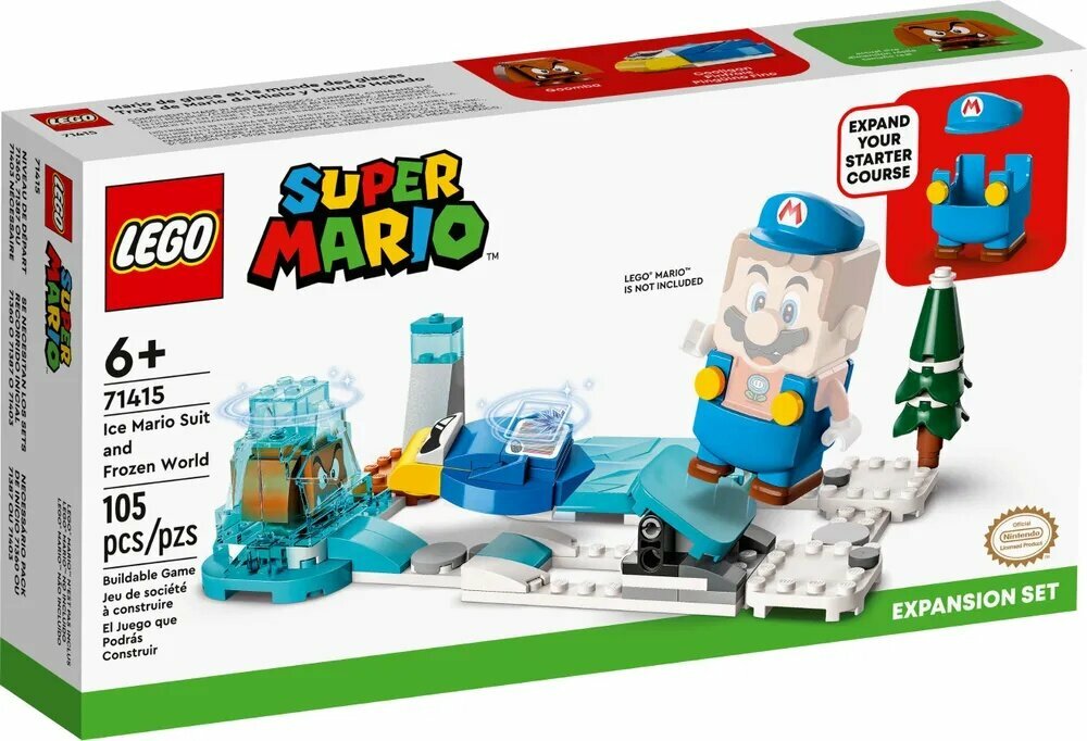 Лего Super Mario серия, LEGO 71415 Комплект расширения Ice Mario Suit and Frozen World, lego конструктор для мальчика, лего для девочек