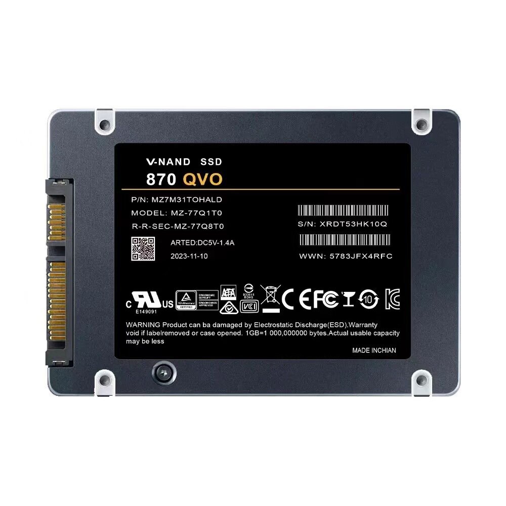 Трансграничный твердотельный накопитель 870QVO SSD, высокоскоростной SATA3 SSD, 1 ТБ, 2 ТБ, 4 ТБ, нейтральное расширение памяти.