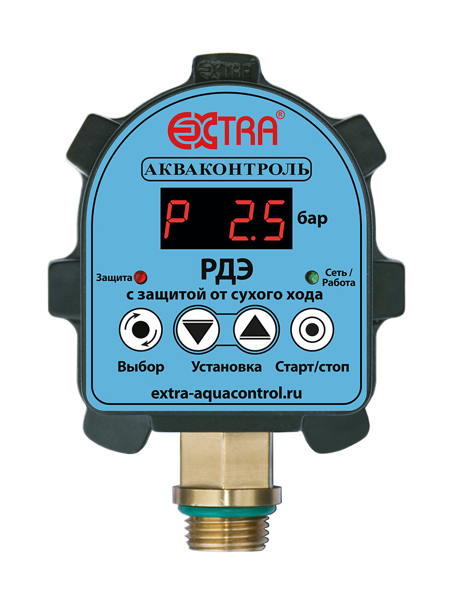 Реле давления воды EXTRA Акваконтроль, РДЭ, электронное, G1/2, 2.2 кВт