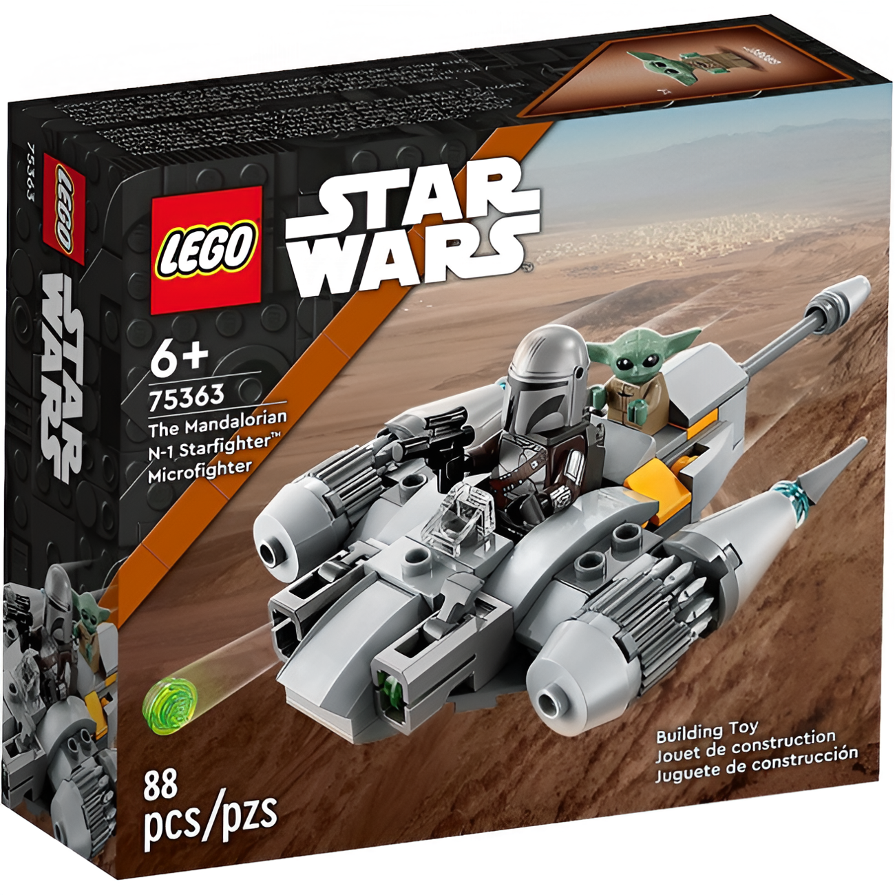 Конструктор LEGO Star Wars 75363 Микрофайтер Истребителя Мандалорца N-1, 88 деталей