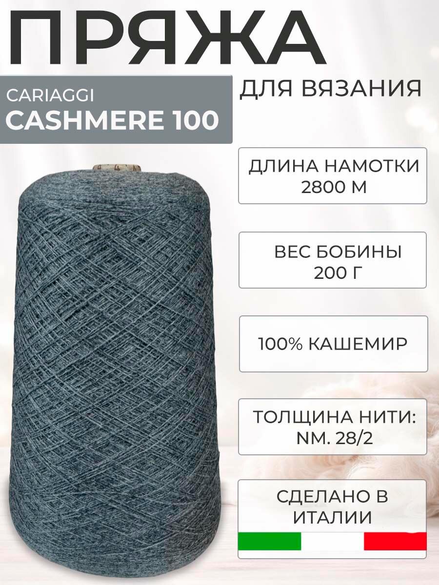 Пряжа бобинная Cariaggi Cashmere 100 кашемировая, 200 г / 2800 м, цвет гранит
