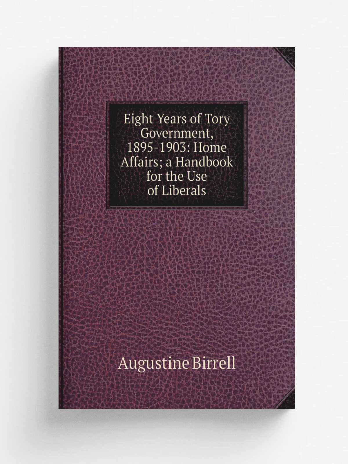 Eight Years of Tory Government, 1895-1903: Home Affairs; a Handbook for the Use of Liberals