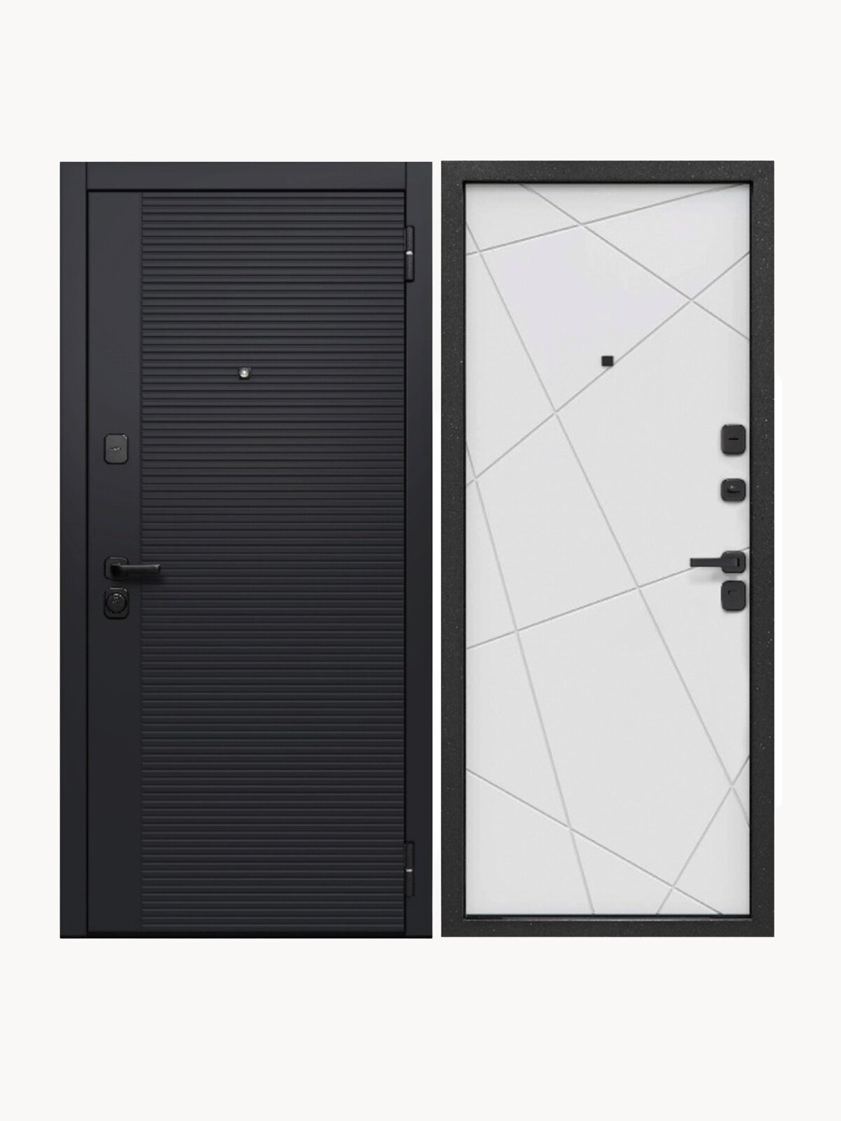 Входная дверь Ferroni 7,5 см Черный Кварц Сатин Белый (860мм) правая