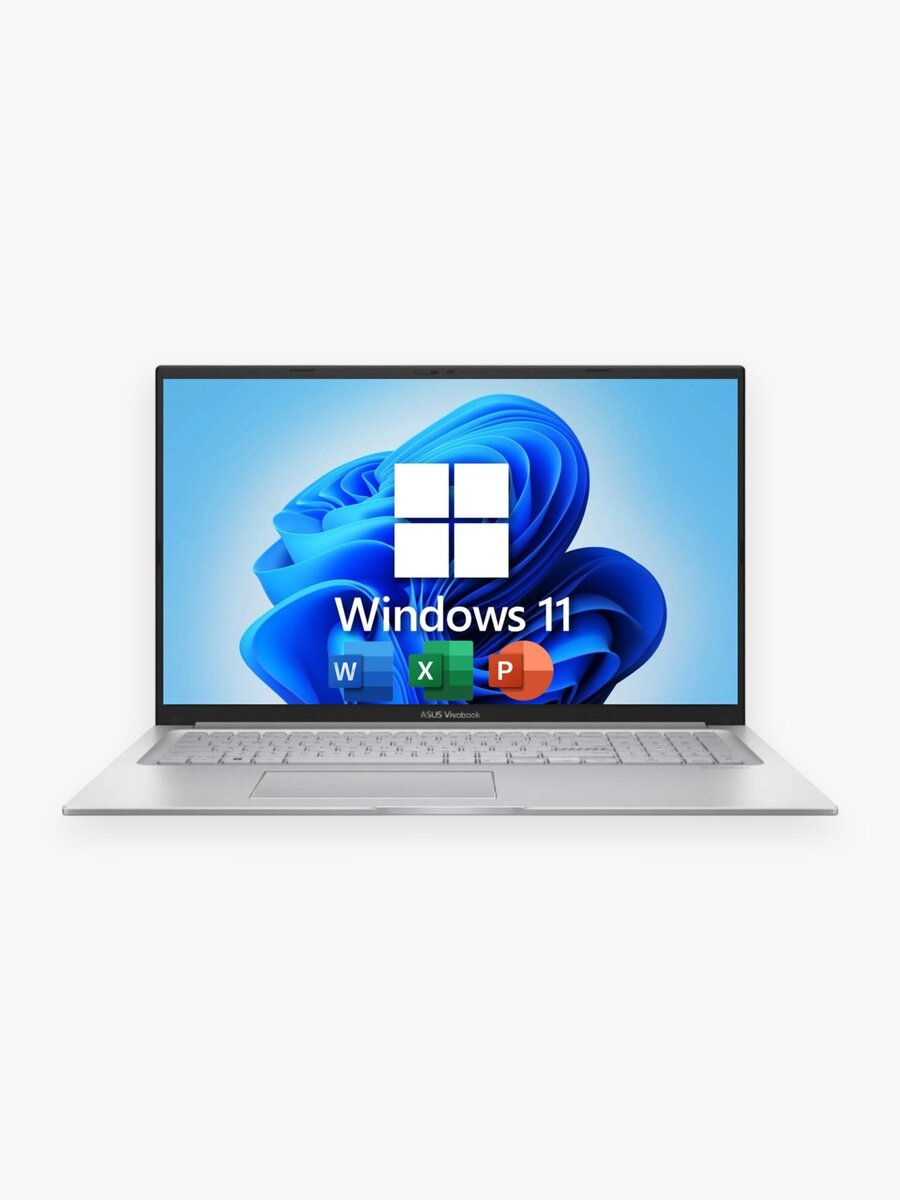 17.3" Ноутбук ASUS VivoBook 17X , Intel Core i7-1355U (10 ядер, до 5.0 ГГц), RAM 40 ГБ DDR4, SSD 1 ТБ, Intel Iris Xe Graphics, Windows 11 Pro + Office 2021 Pro Plus, Серебристый, Русская раскладка