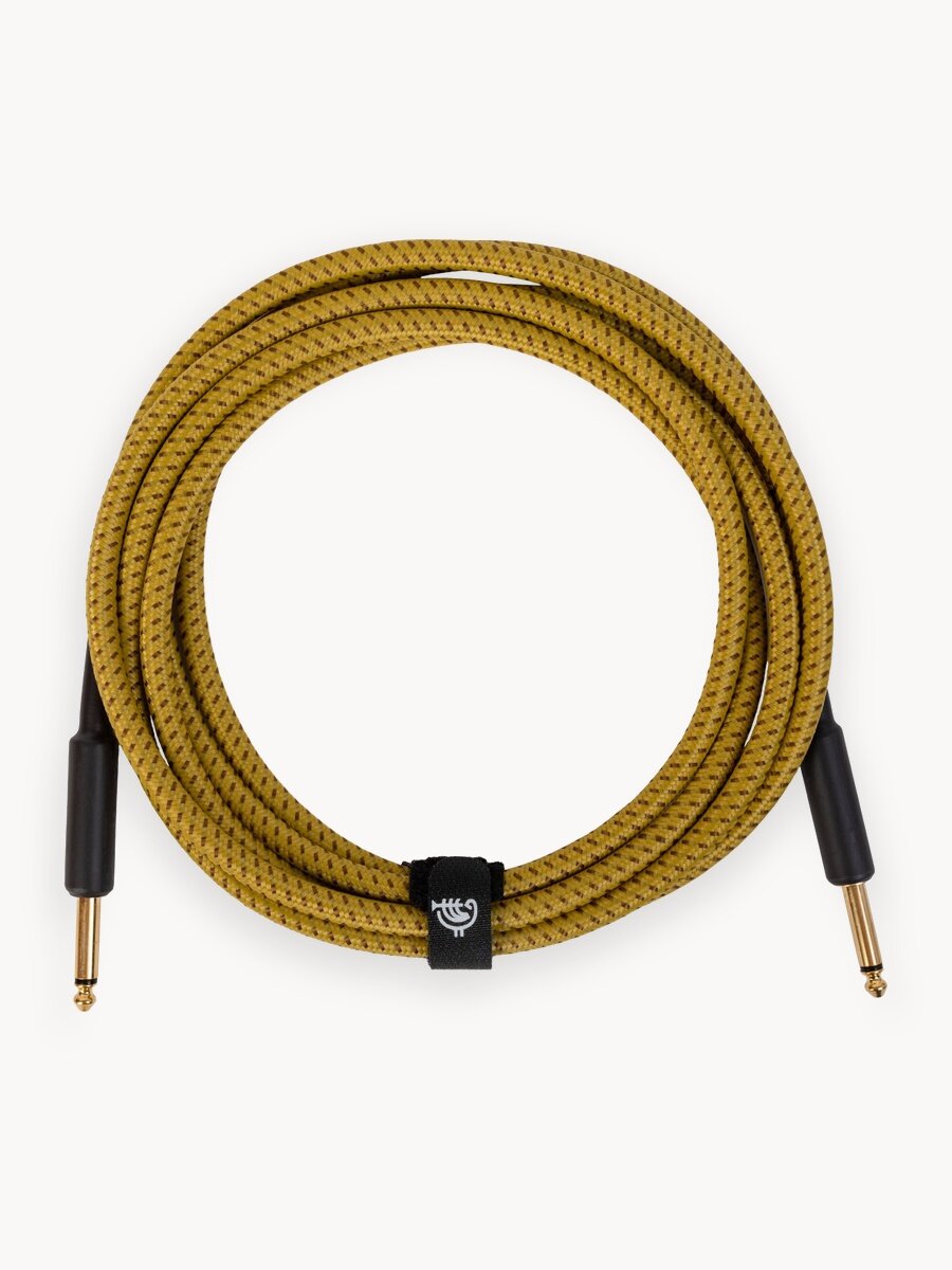 Инструментальный (гитарный) кабель твидовый jack-jack ROCKDALE Wild EY3 (3 м), желтый