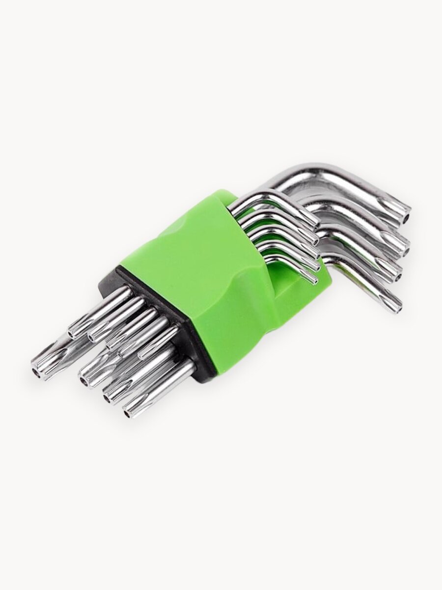 Набор ключей torx Помощник г-образных, 9пр.(т10,15,20,25,27,30,40,45,50), в блистере P010K(49988), Г-образная форма