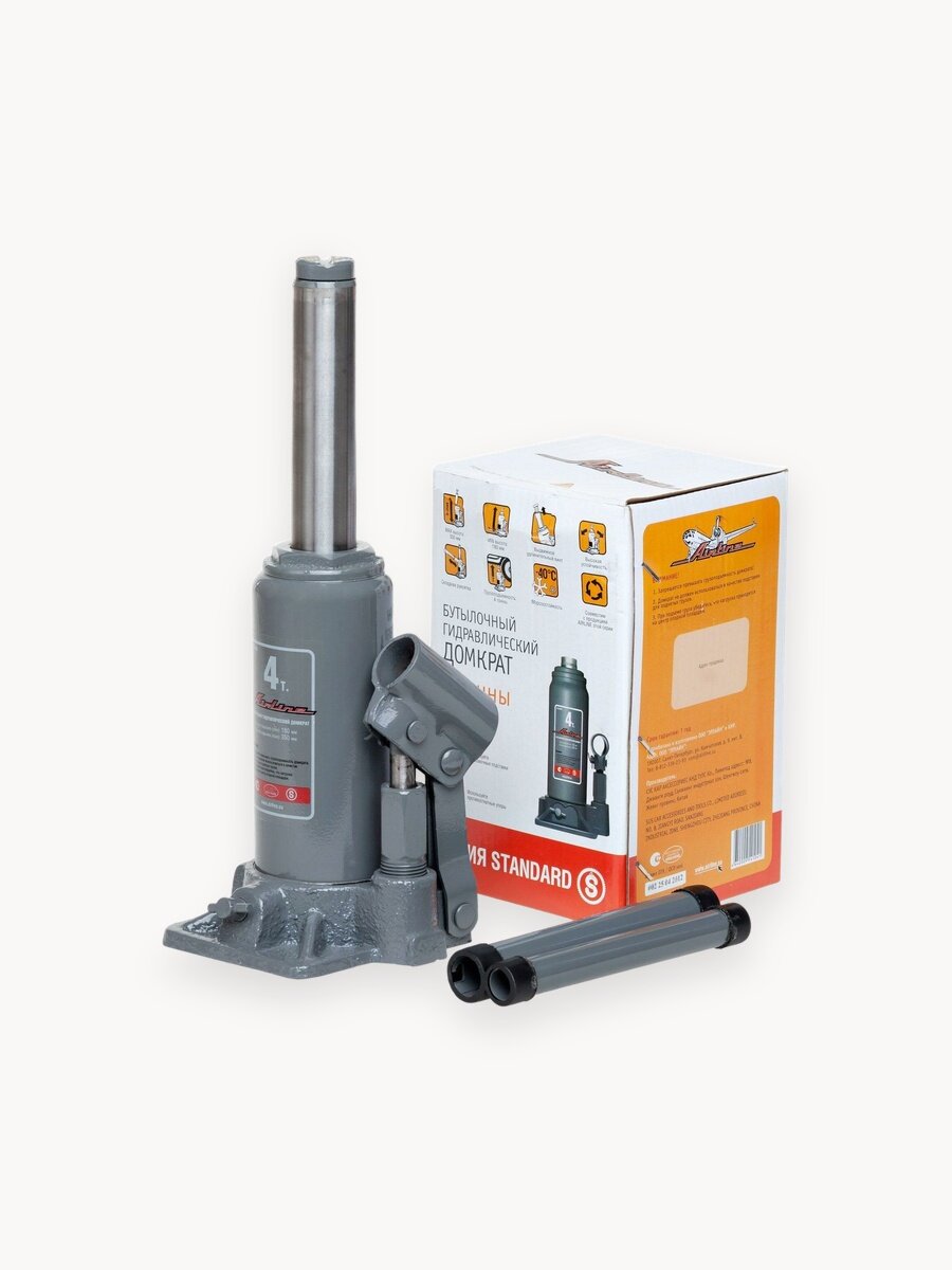 Airline домкрат бутылочный 4т S (MIN - 180 мм, MAX - 350 мм) AJ-B-04S