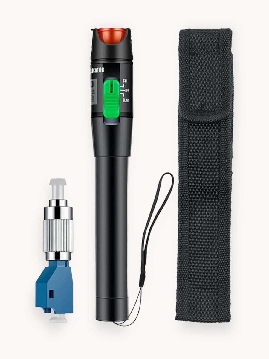 Визуальный локатор дефектов оптического кабеля MyPads, 30 МВт, 30 км, с одномодовым адаптером FC папа и мама LC