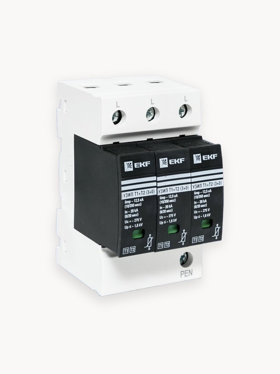 УЗИП EKF OV12-3-503, для частных домов, 3 полюса, IP20, 230 В