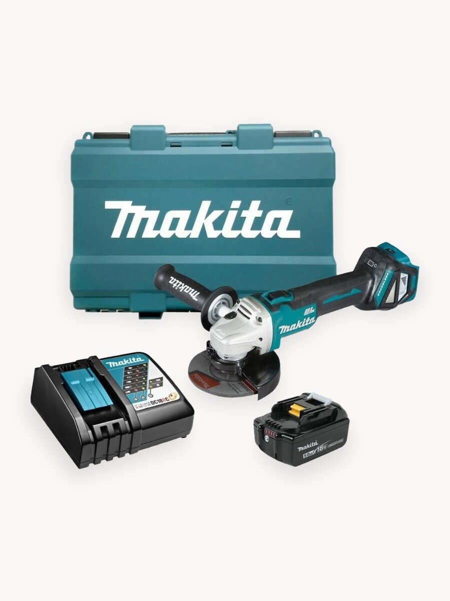 Аккумуляторная УШМ Makita DGA511RT 18В LXT, 125мм 8500 об/мин. (1 АКБ 5Ач, З/У, кейс)