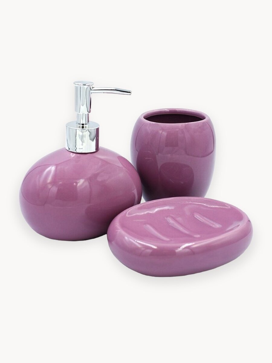 Набор для ванной комнаты аксессуары принадлежности комплект BATH PLUS LILLA керамика