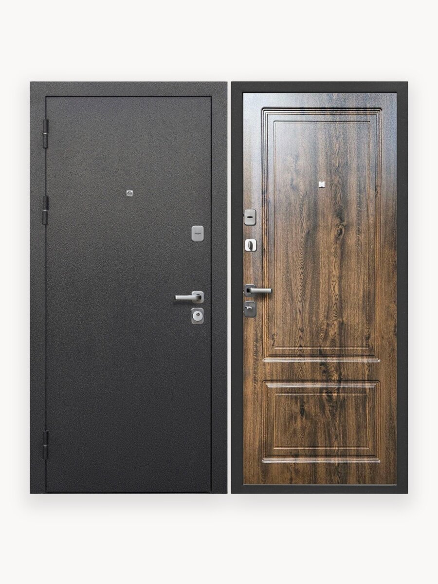 Входная дверь Ferroni Толстяк Букле Черный Грецкий Орех (860мм) левая