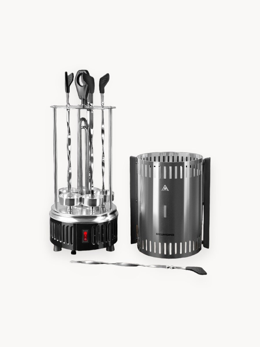 Электрошашлычница редмонд RBQ-0252-E, электрическая, вертел, 5 шампуров, 900Вт