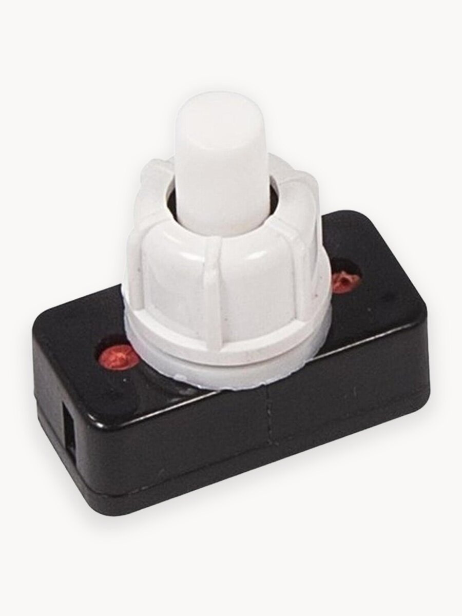 Выключатель-кнопка 250В 1А (2с) ON-OFF бел. (PBS-17A2) (для настольной лампы) Rexant 36-3010