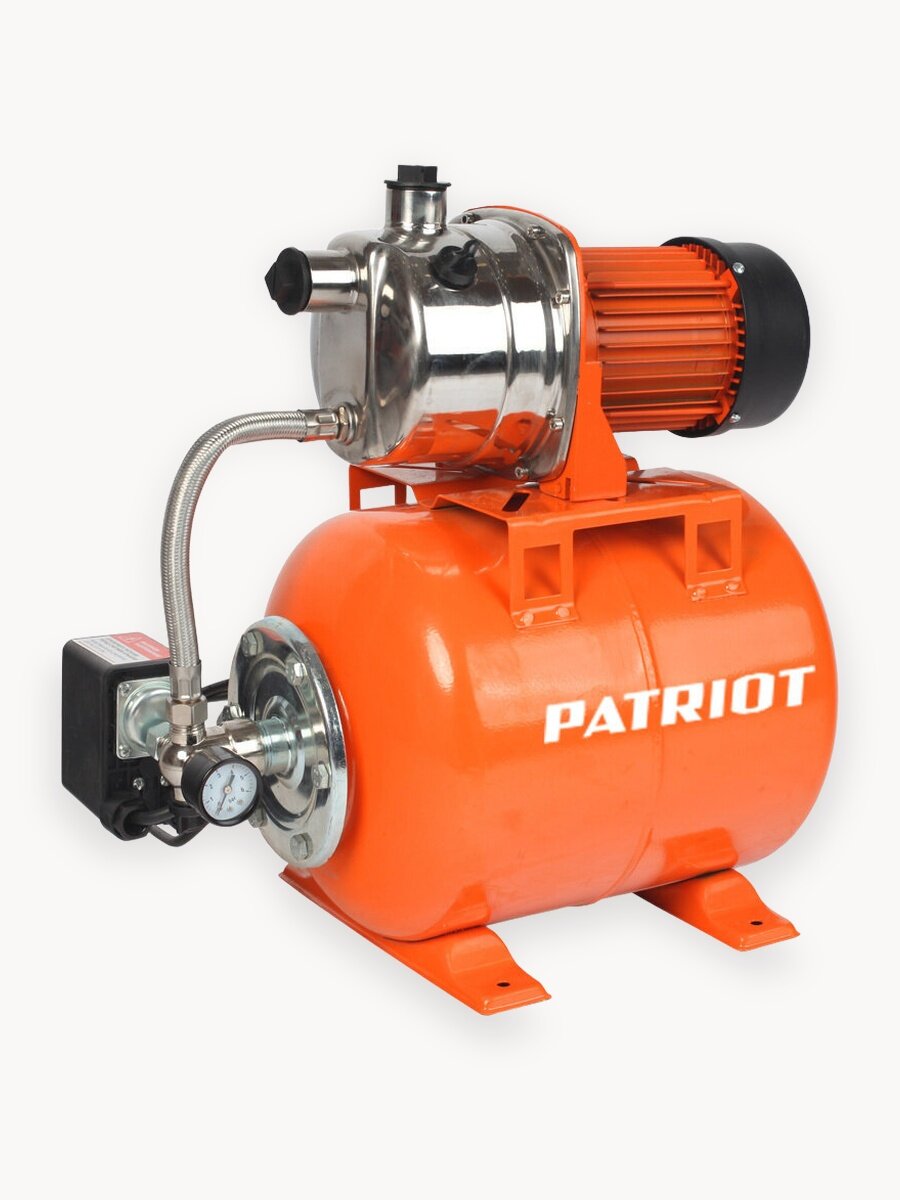Насосная станция для воды PATRIOT PW 850-24 INOX для дачи и дома, 850Вт, 3000 л. час, объем24л