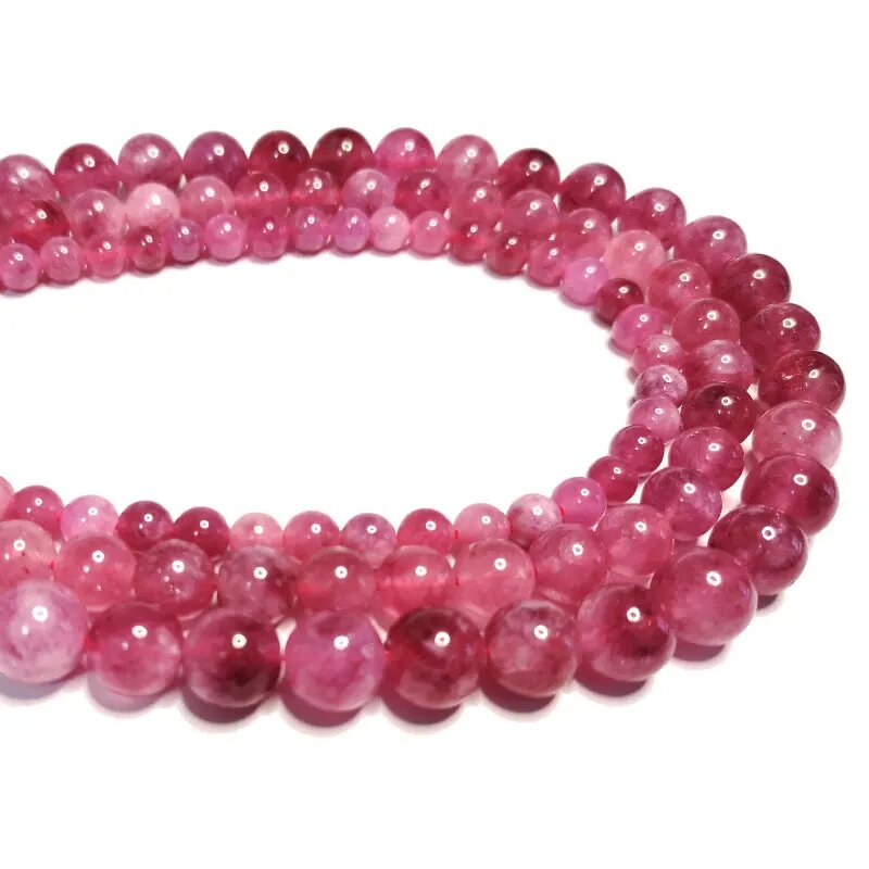 Натуральные бусины из красного турмалина LUOMAN XIARI 6/8/10 мм 10mm about 36 pcs