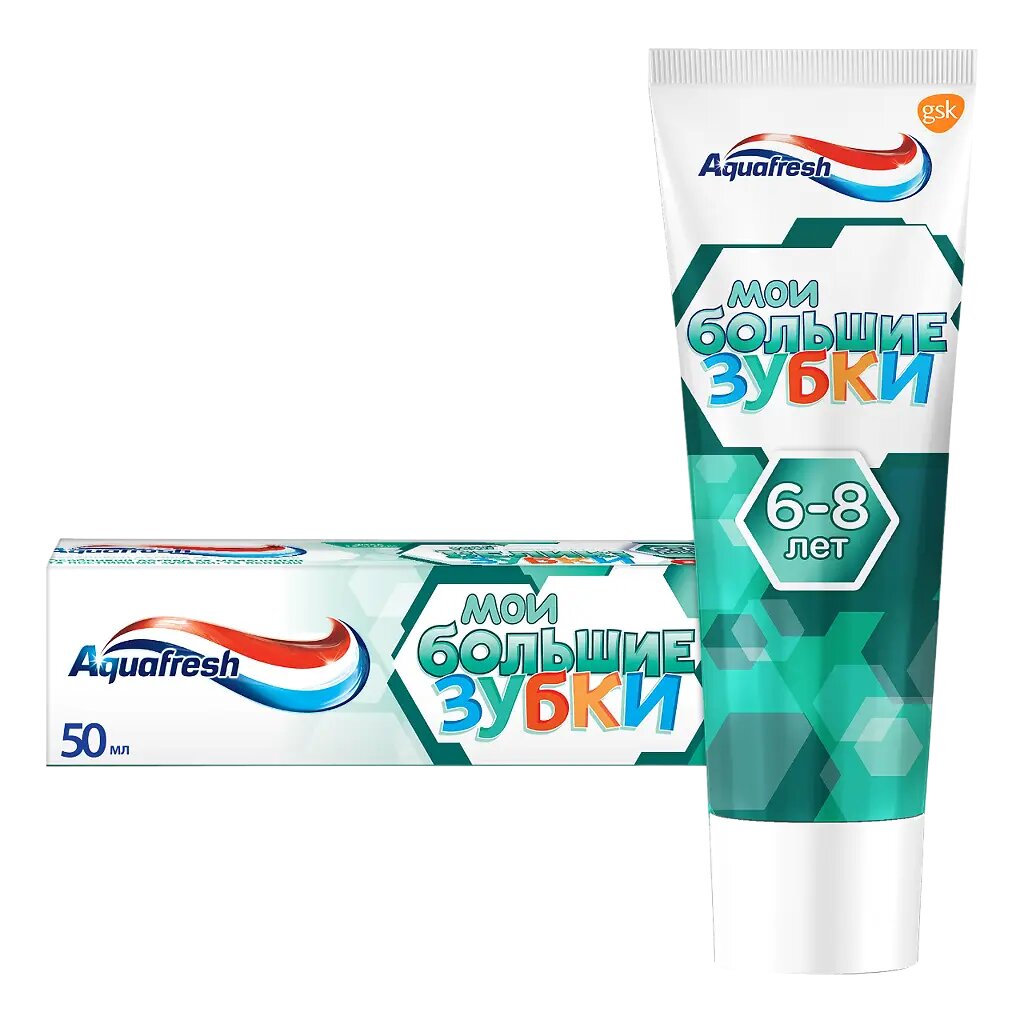 Аквафреш Мои большие зубки, зубная паста для детей 6 -8 лет 50 мл 1 шт