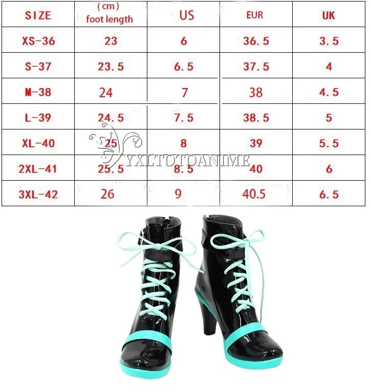 Косплей костюм Мику XYLTOTOANIME XS, shoes only