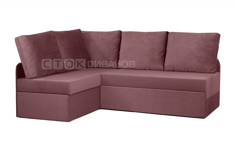 Угловой диван Сток Диванов Модус Masala бордовый 208 см, механизм дельфин