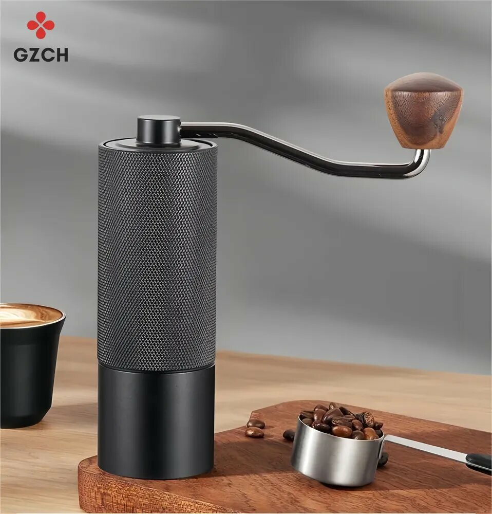 Ручная кофемолка, мельница для кофе, ручной помол, черный цвет, кофейные зерна, домашняя, компактная, керамические ножи