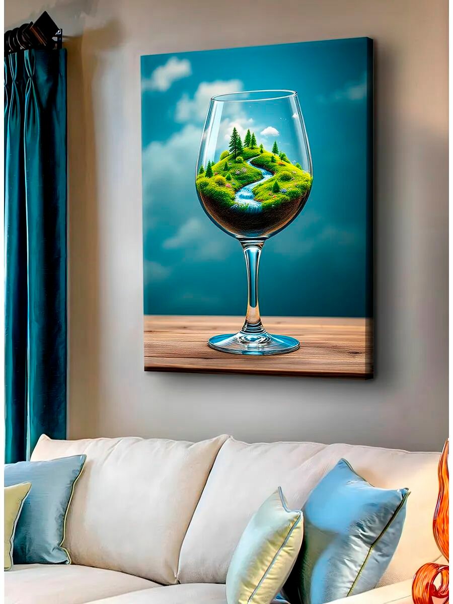 Картина "Мир в бокале", на стену 30х40см 1шт.