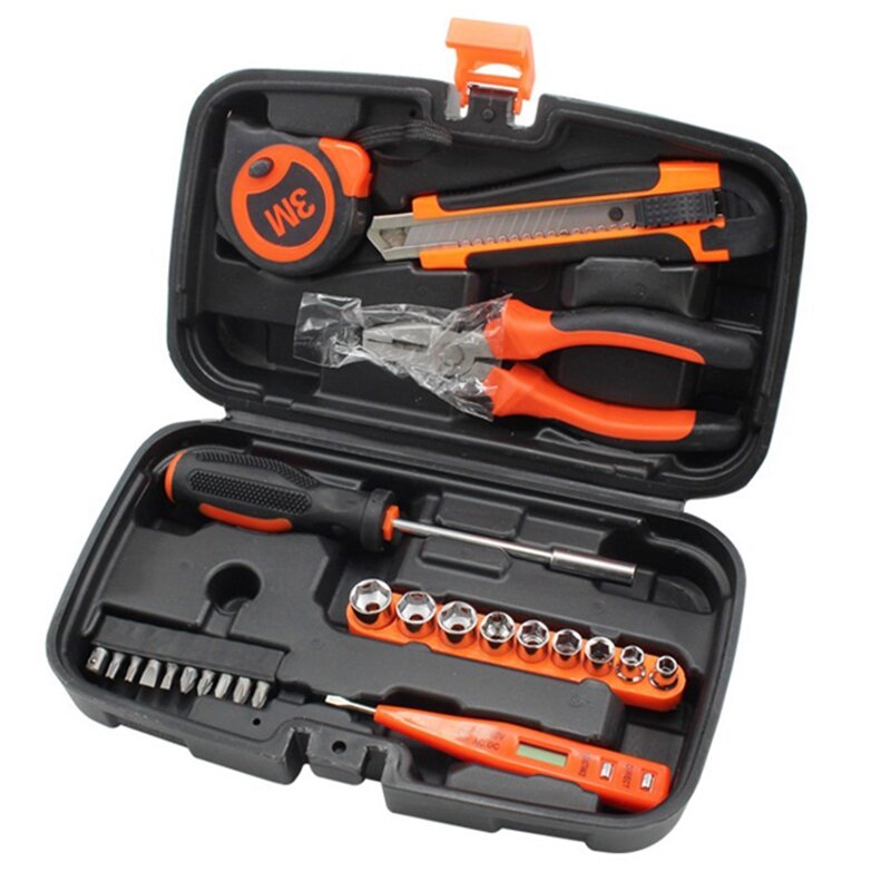 SRIWEN 2020 25PC Набор инструментов Ручной набор инструментов Алюминиевый чемодан на колесиках Ящик для инструментов Набор для ремонта Домашний набор инструментов