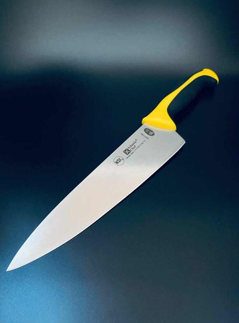 Нож Atlantic Chef Кухонный Поварской, 25 см, черно-желтый