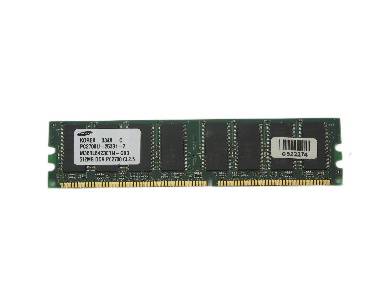 Оперативная память DIMM DDR1 512Mb PC-2700 Samsung M368L6423ETN-CB3