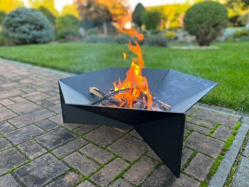 Очаг, чаша для костра, Костровая чаша, Жаровня для улицы Шестиугольная 2 - огнеупорная краска