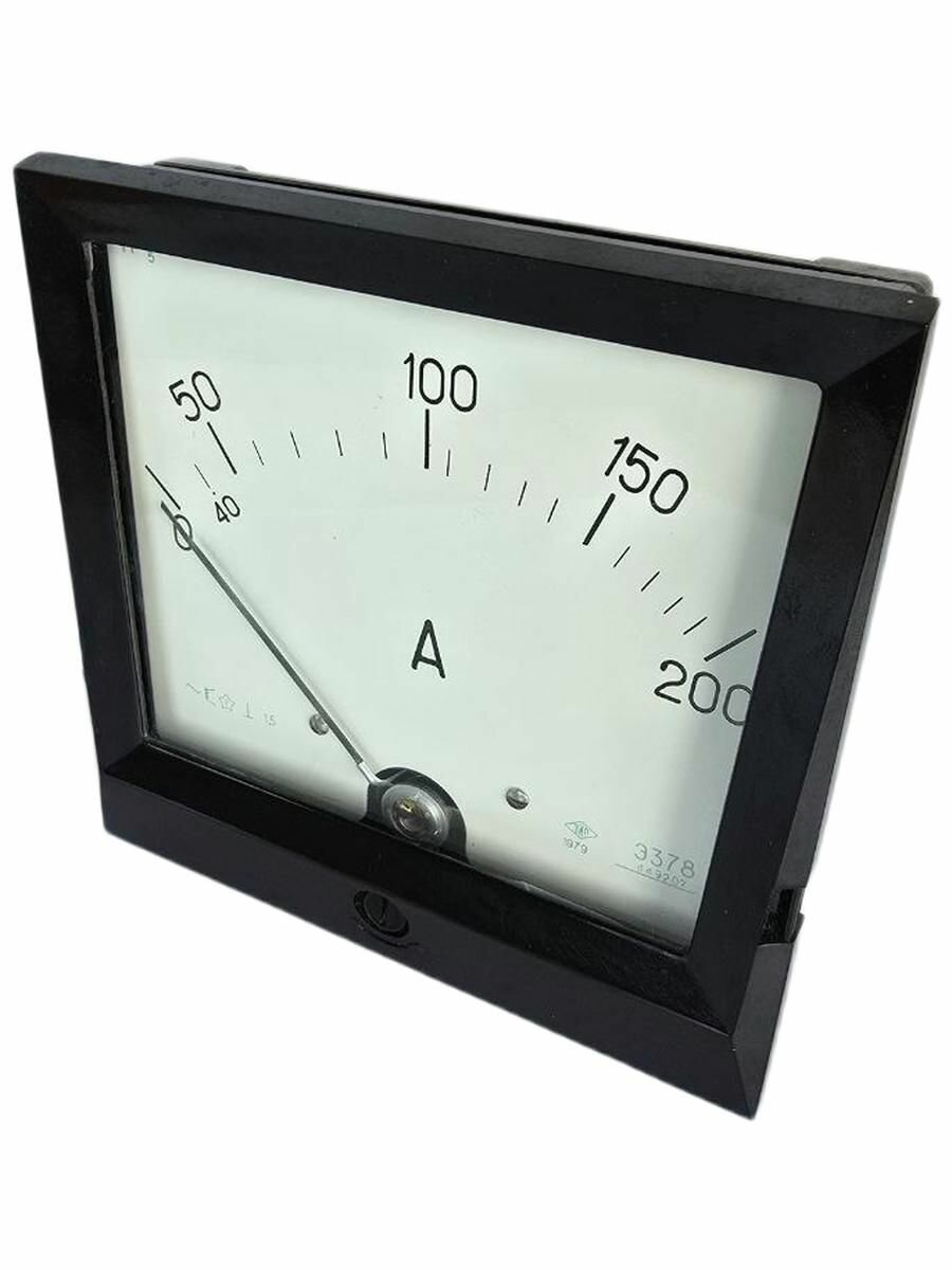 Э378 "ЗИП", Амперметр стрелочный, Класс точности 1,5, 200А (ТТ 200/5), 50-60Гц, 160х160х55