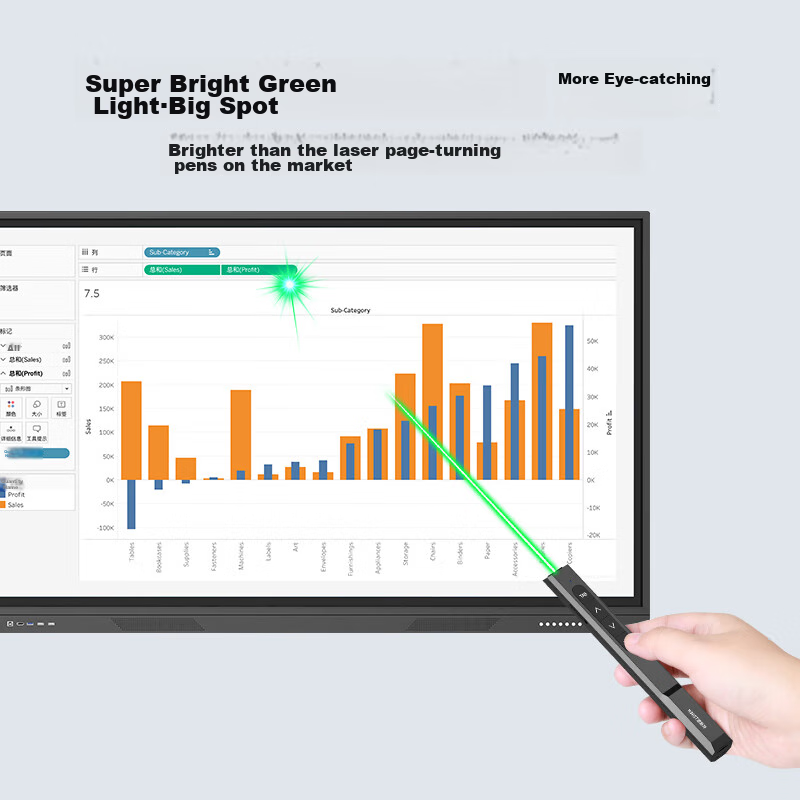 Whistler G61 Green Laser Pointer, LED Screen Dedicated Laser Pointer, PPT Presentation Pointer, Teacher's Pointer, Large Public Lecture Pointer, Wireless Remote Control Presenter for Meetings — фото 1