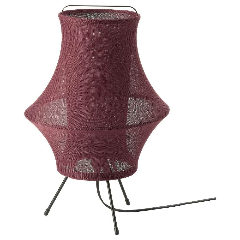 Настольная лампа Фикснэс икея 304.872.50, светодиодная, темно-красная, 44см