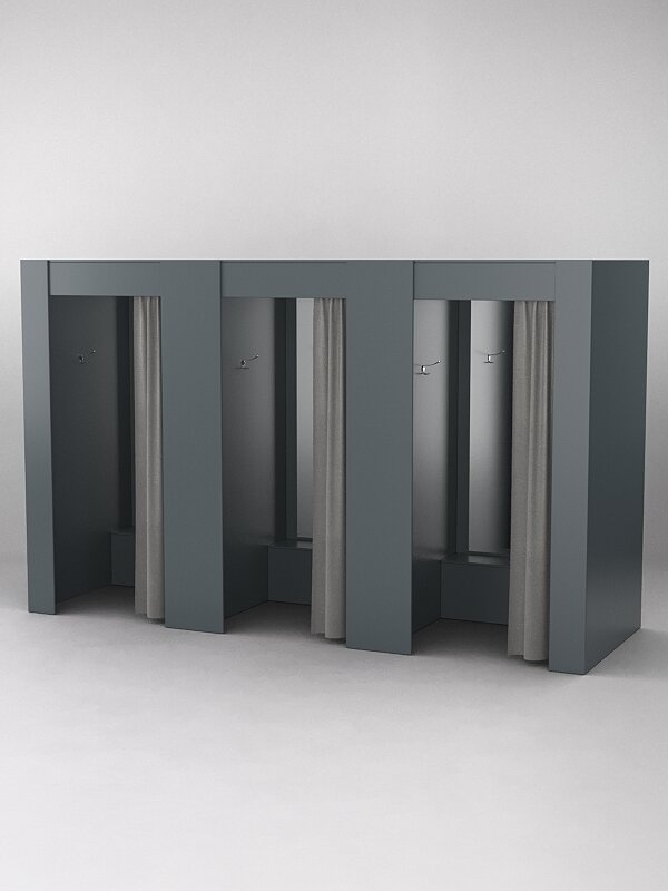 Комплект примерочных "вайт стайл" №2 (три секции), Темно-серый U2601